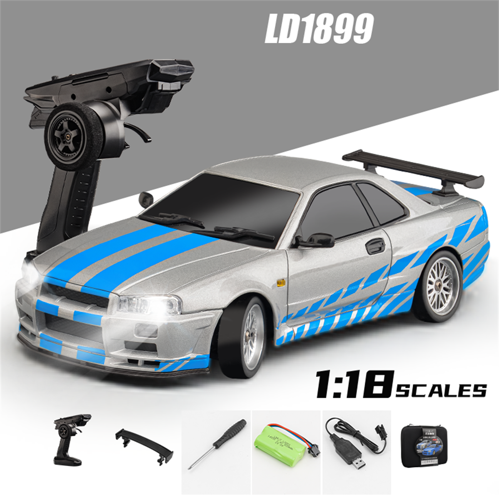 LDRC GTR R34 1/18 2.4G RWD RC Drift Car with Gyro RTR – VAJJEXRC