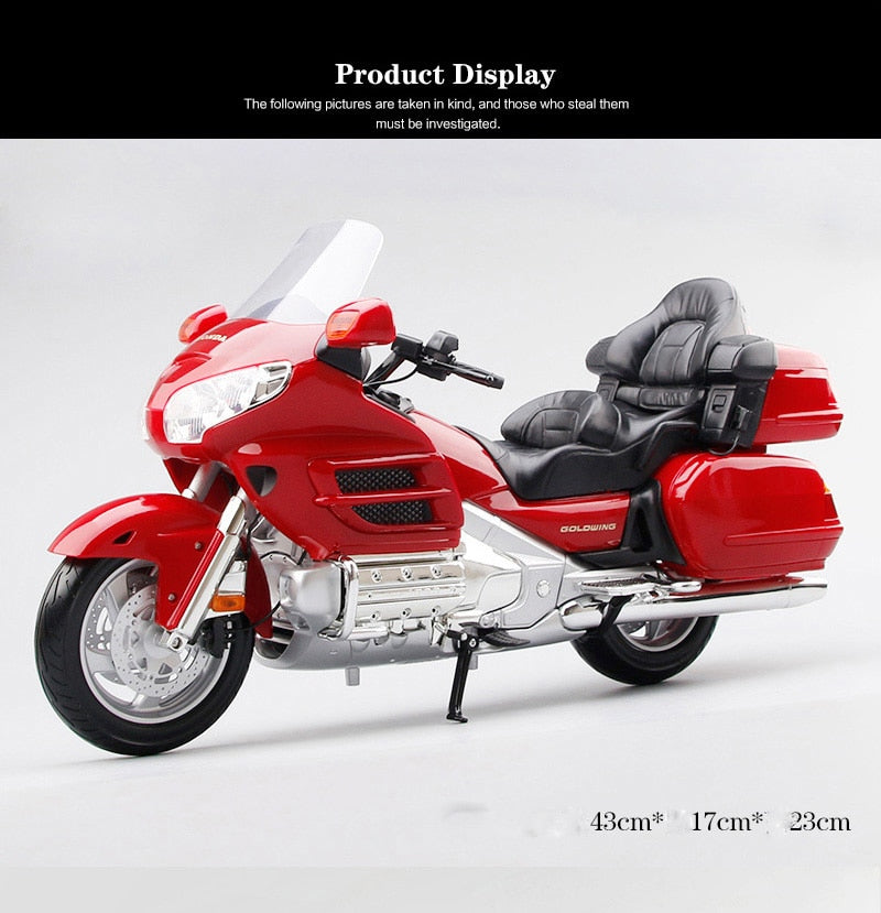 1/6 Scale Goldwing Die Cast Retro Red Motorcycle Alloy Model – VAJJEXRC