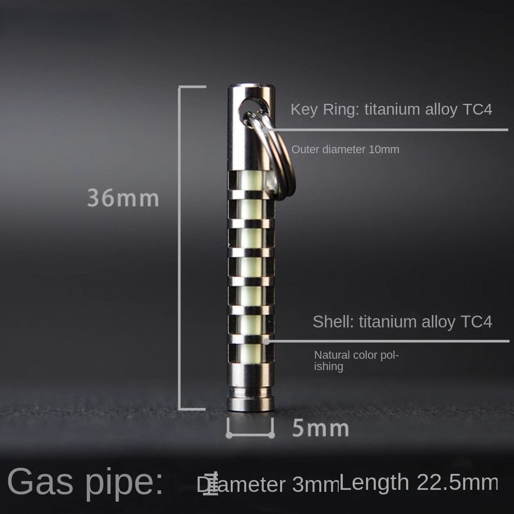 Titanium Alloy 25 Years Self-Illuminating Tritium Trachea Keychain 36mm ...