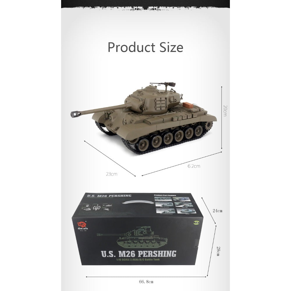 Henglong 3838 Radio Contol Tank 1/16 USA M26 Pershing Tank RTR – VAJJEXRC