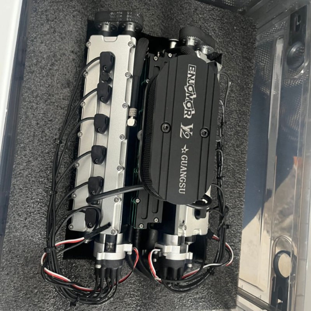 GS V12 Gasoline 4-stroke Miniature Engine Model 72CC with Starter ...