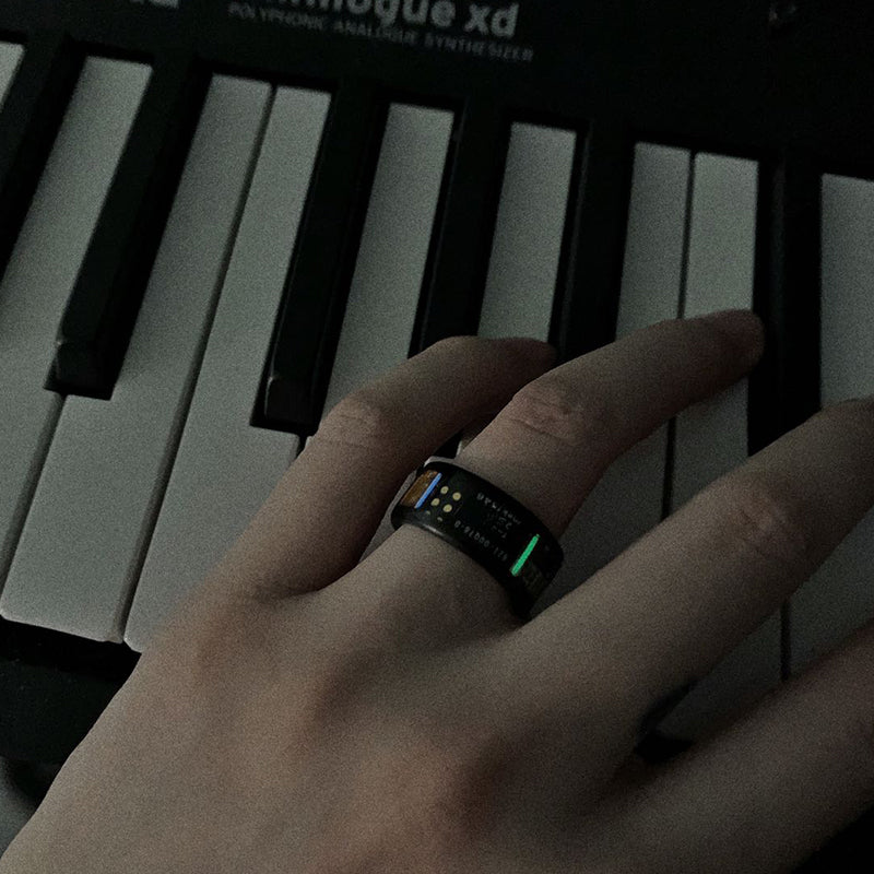 Sandalwood Inlaid Chip Tritium Trachea Ring Self-luminous for 25 Years ...