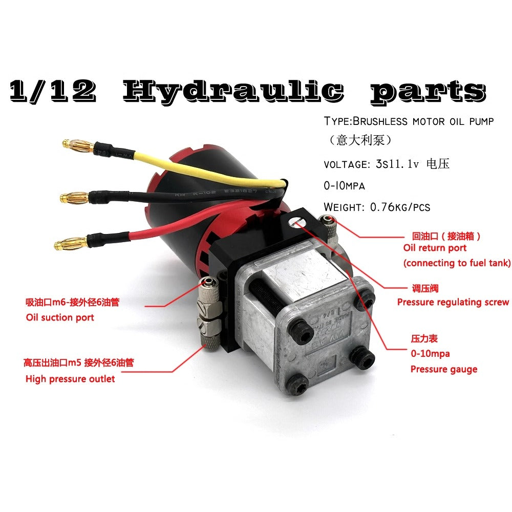 10 MPa Brushless Hydraulic Oil Pump for 1/12 Rc Hydraulic Excavator ...