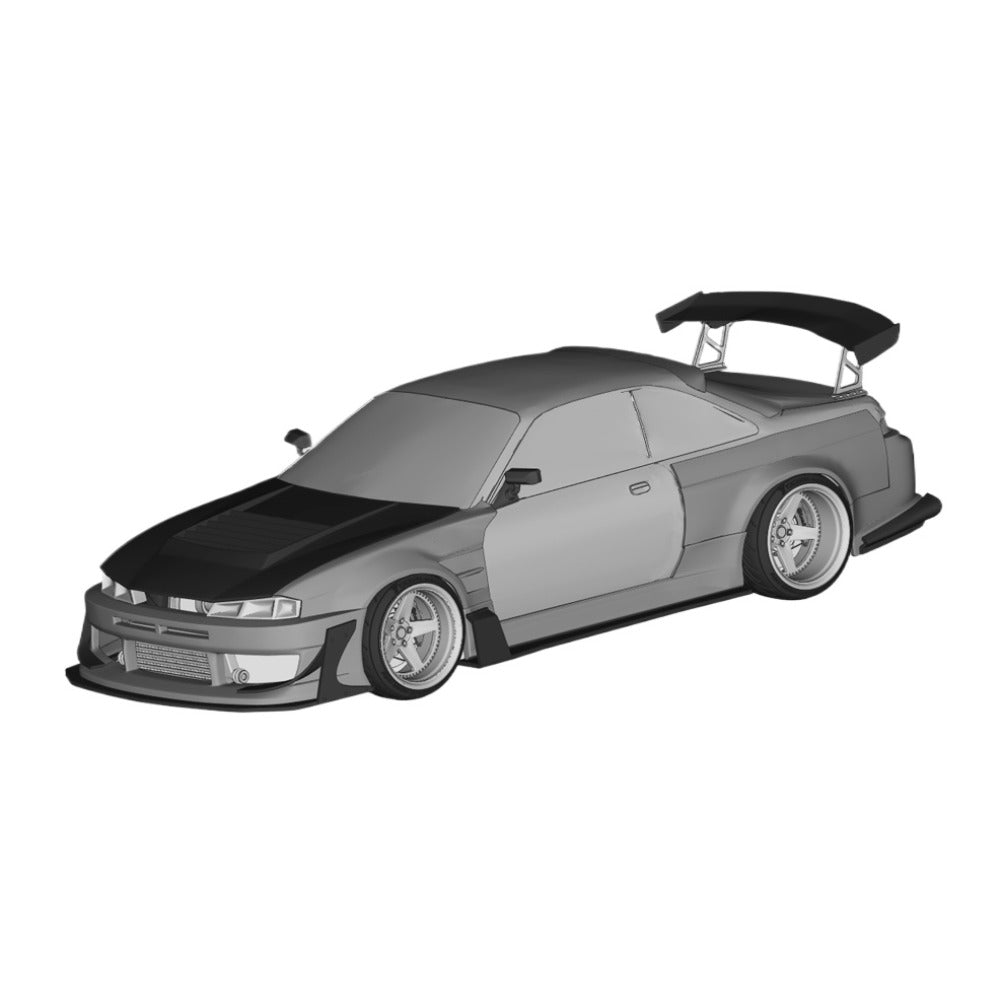 1/24 Rc Drift Car NISSAN SILVIA S14 Shell BADASS Resin Wide Body Kit ...