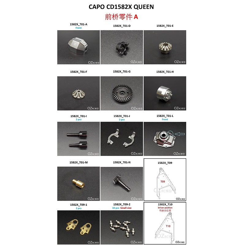 CAPO CD1582X QUEEN Rc Car Original Front Axle Repair Part – VAJJEXRC