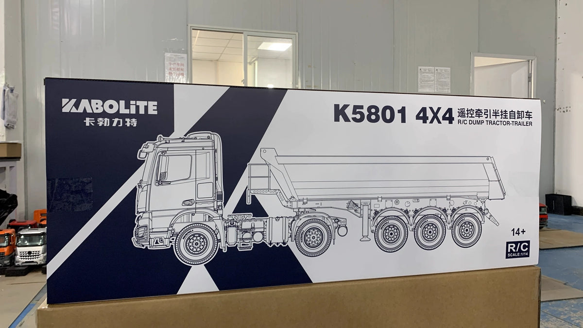 Kabolite K5801 1/14 4X4 RC Tractor Truck WITH 3 Axles Electric Lifting ...