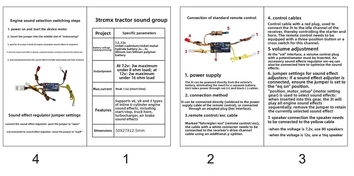 JDMODEL JDM-222 3TMAX 1/14 RC TRACTOR Sound Module – VAJJEXRC