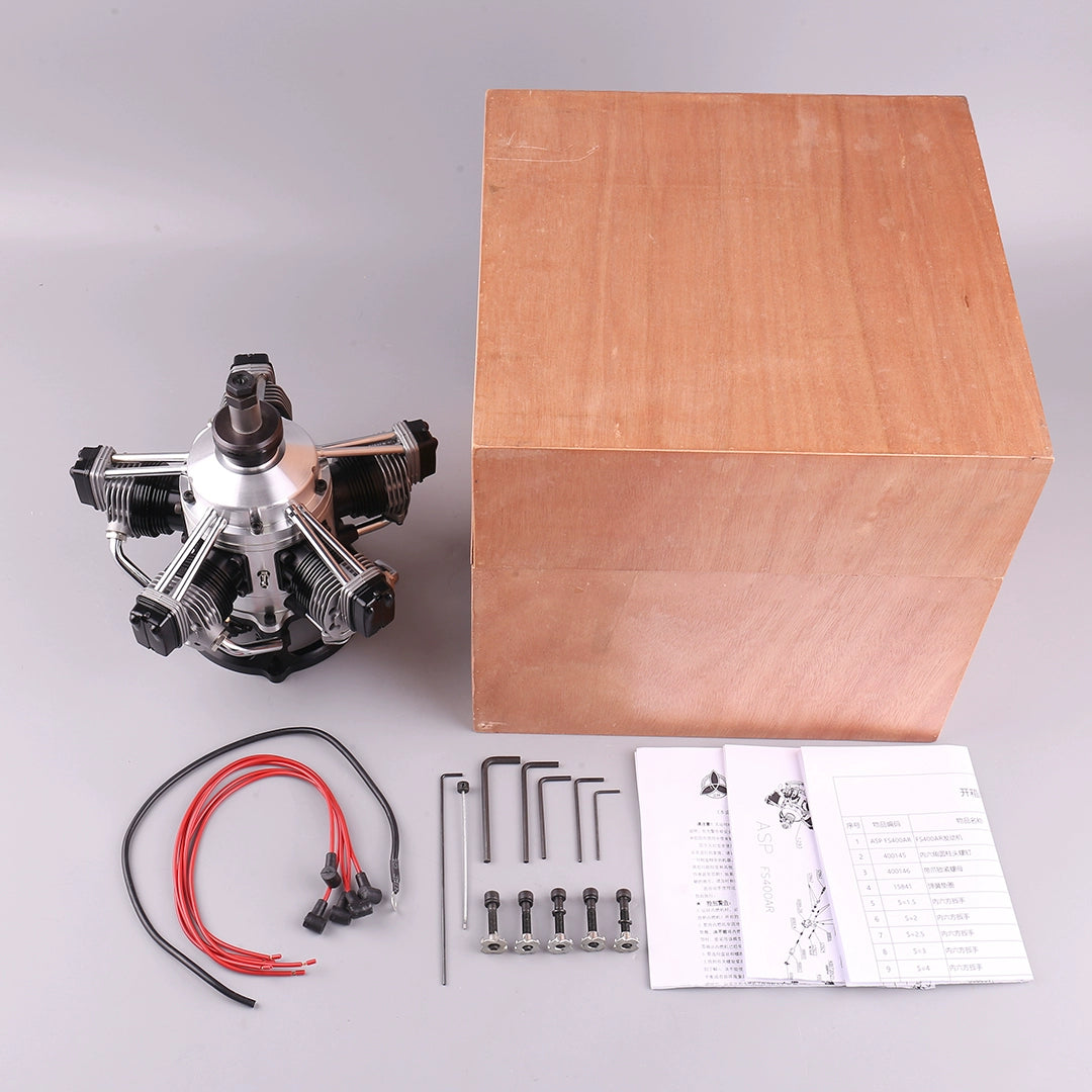 ASP FS400AR Five-cylinder Methanol Engine 65cc for Rc Fixed-wing Aircr ...