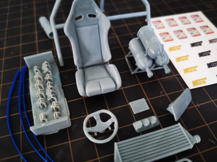 1/24 3D Printed Interior with Transfer Sticker for Tamiya GTR R34 Model ...