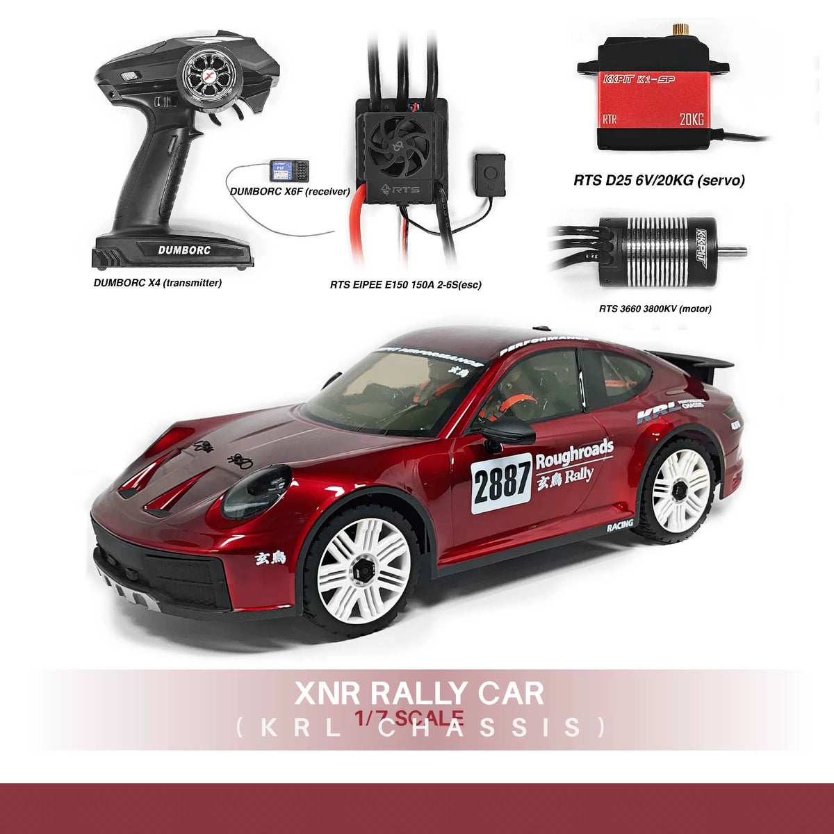 KKPIT XNR 1/7 RC 3s Brushless Rally Car Red Painted RTR – VAJJEXRC