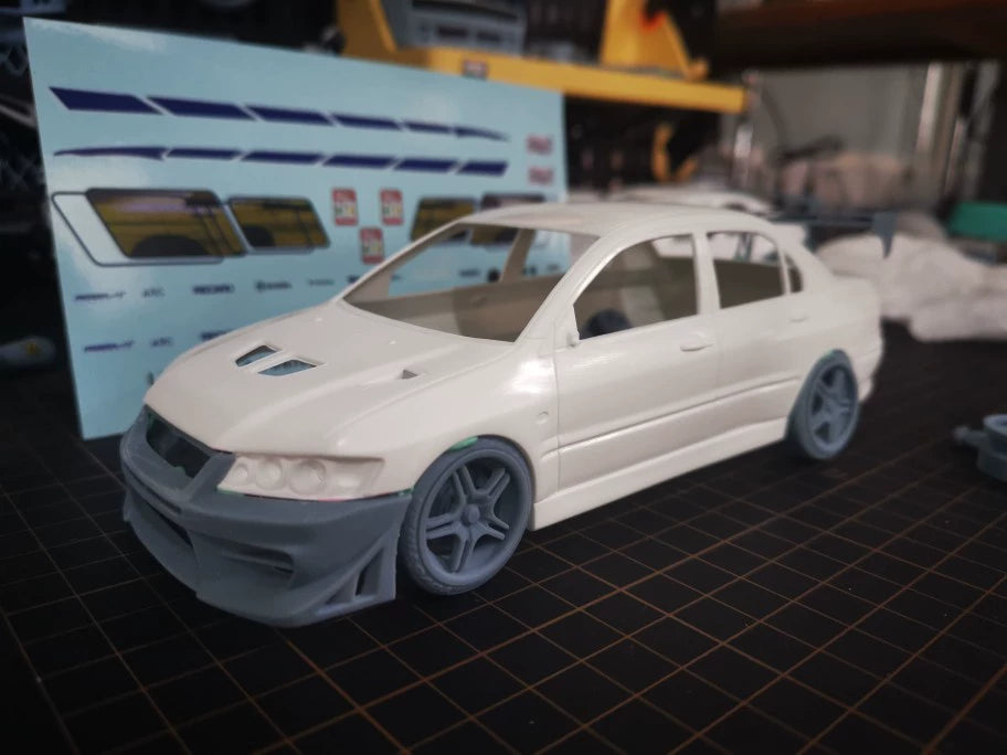 1/24 EVO7 Rc Drift Car 3d Printing Modified Parts with Transfer Sticker ...