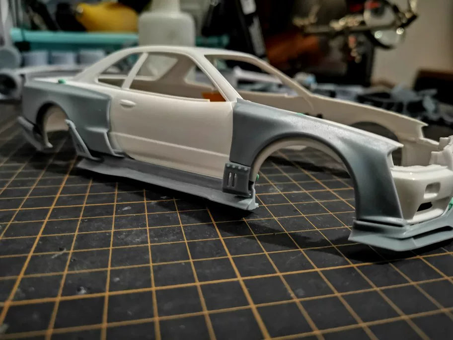 1/24 GTR R34 MIDNIGHT RC DRIFT CAR SHELL 3D PRINT OP PART FOR TAMIYA ...
