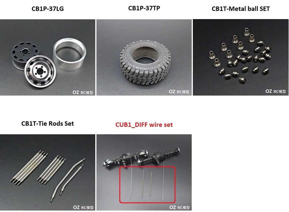 CAPO CUB1 1/18 RC CAR Wheel Tire Metal Tie Rod Differential Locking Wi ...