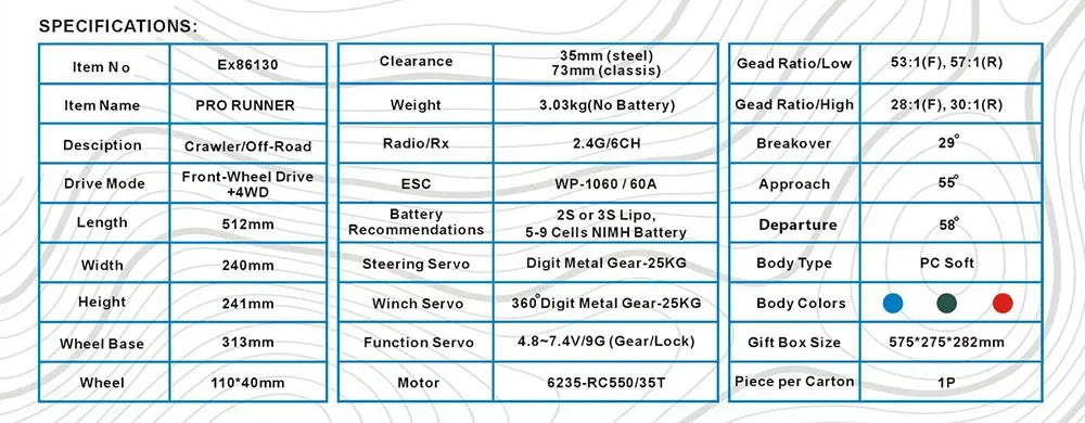 RGT EX86130 PRO RUNNER 4X4 1/10 RC ROCK Crawler Car RTR – VAJJEXRC