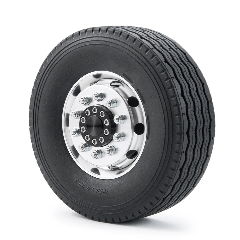 2Pcs Metal Front Wheel Hub Rims Unpowered Round Hole Adapter with Tires ...