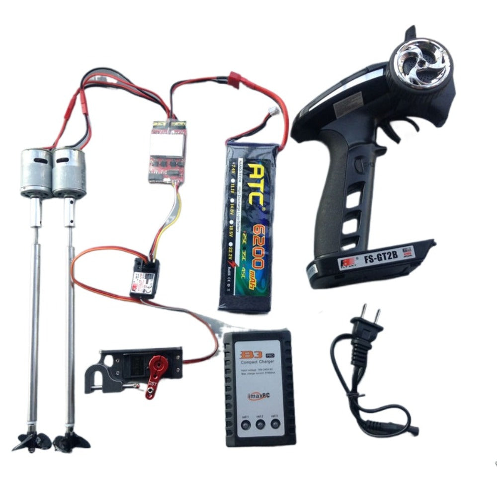 Dual Motor Differential Turning 380 Motor GT2B Remote Control Nesting Boat Power Kit – VAJJEXRC