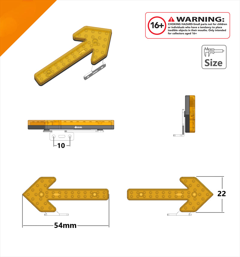 1 Pair DC5V LED Arrow Indicator Light for 1/14 TAMIYA Remote Control ...