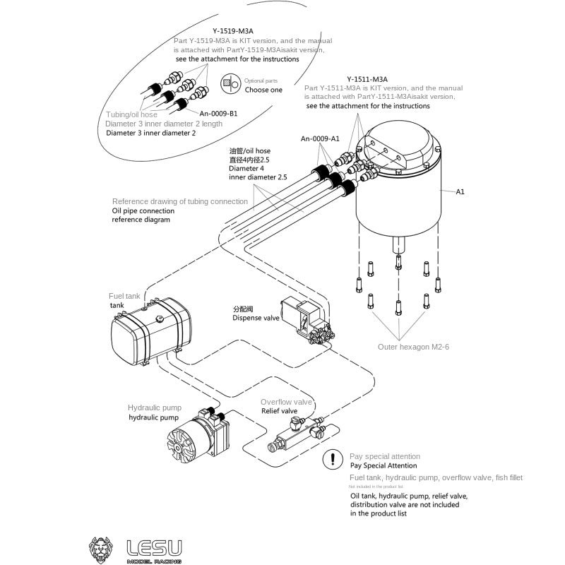 Lesu Micro Hydraulic Motor for 1/14 Remote Control Hydraulic ...